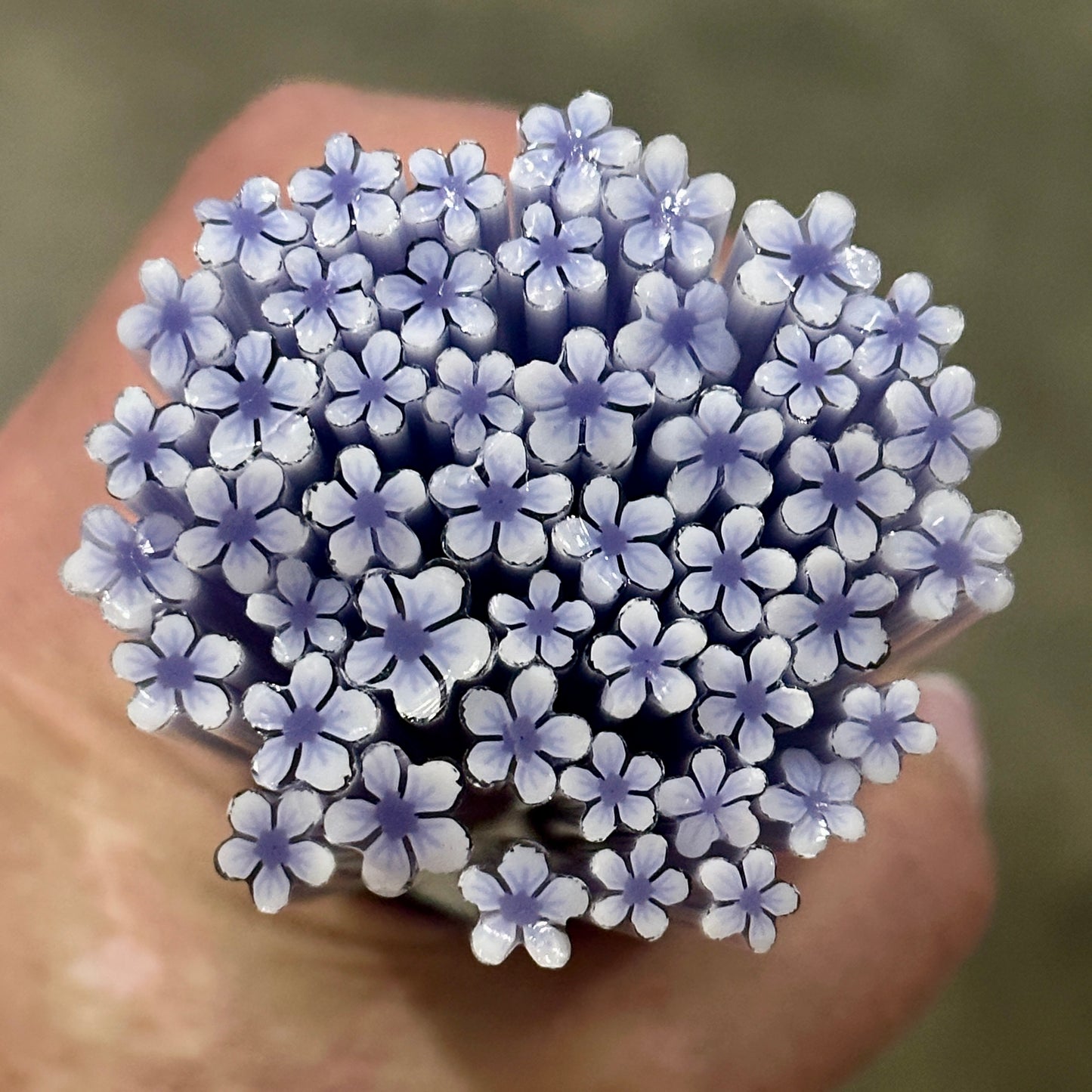 SMALLER Silk Frost coe 90 Flower Murrini SINGLE ROD – Wilderness Glass
